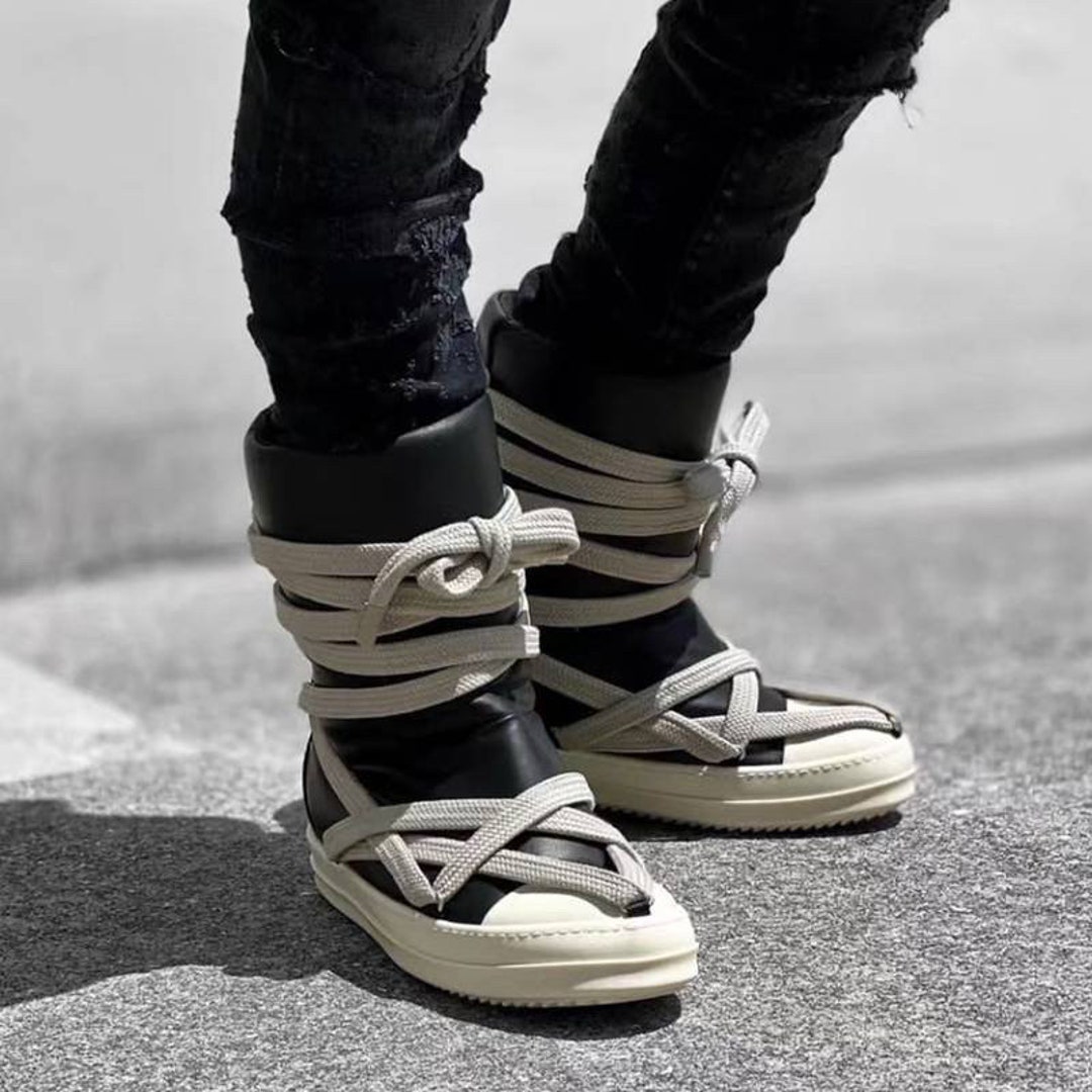 Jumbo Puffer Ankle Boots Tie Lace up Boots - Etsy