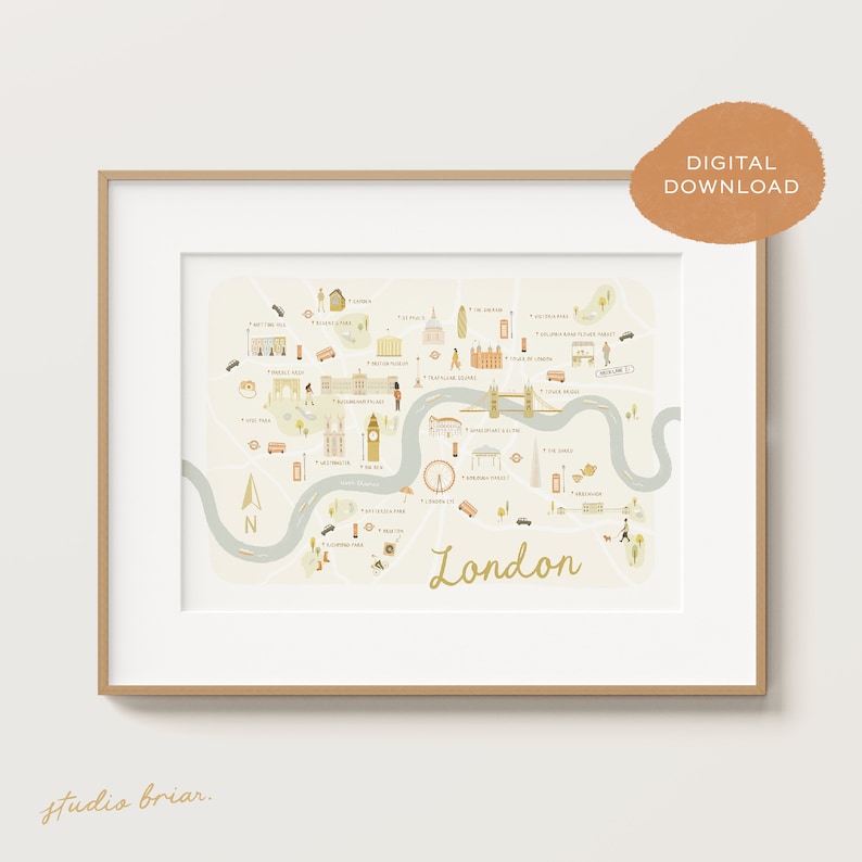 Map of London | Illustrated London Map | London Print | Map ...