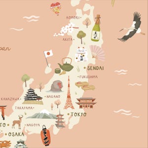 Illustrated Map of Japan - Japan Map | Japan Poster | Japan Travel ...