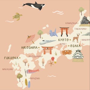 Illustrated Map of Japan - Japan Map | Japan Poster | Japan Travel ...