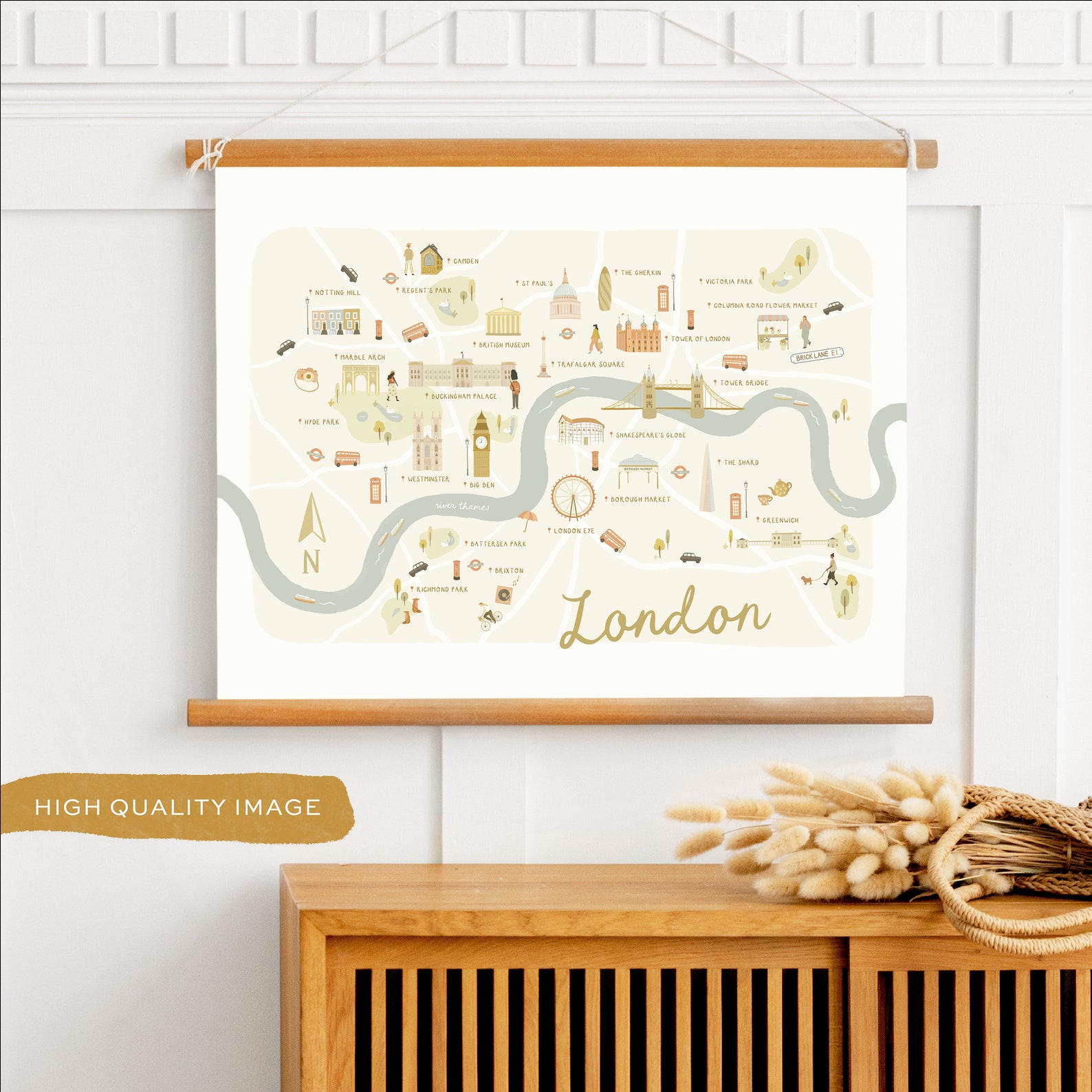 Map of London | Illustrated London Map | London Print | Map ...