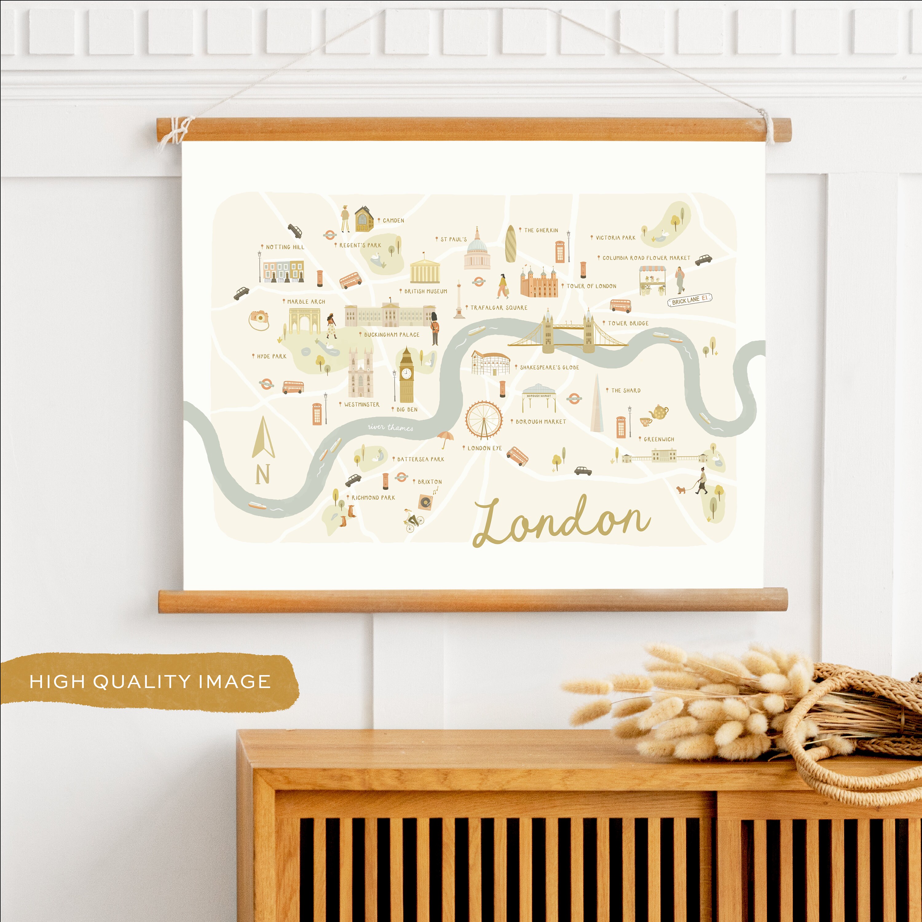 Map of London | Illustrated London Map | London Print | Map ...