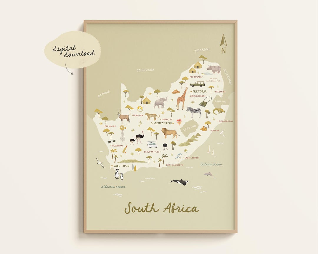 Illustrated Map of South Africa - South Africa Map | South Africa ...