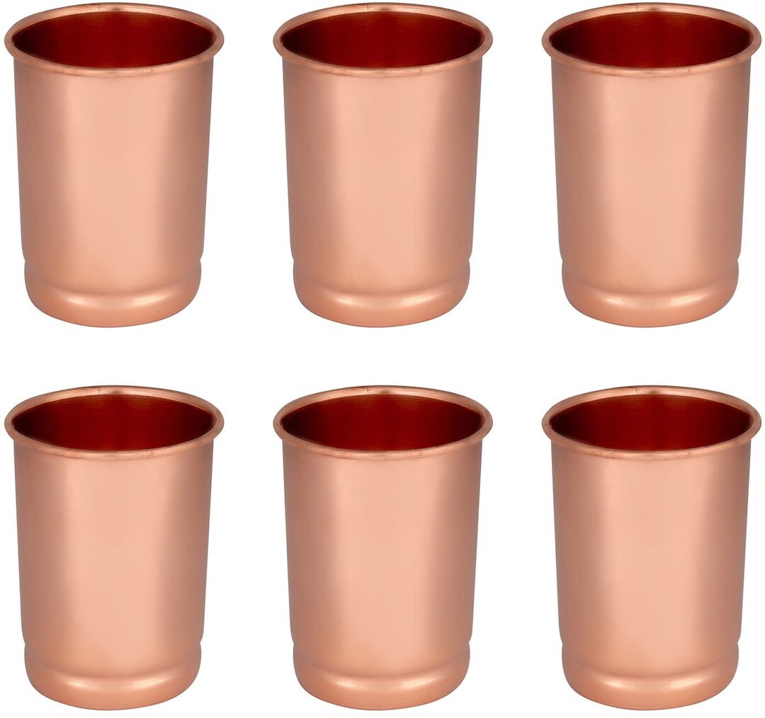 Drinking Glass Copper Glass Pure Copper Tumbler Set of 6 - Etsy