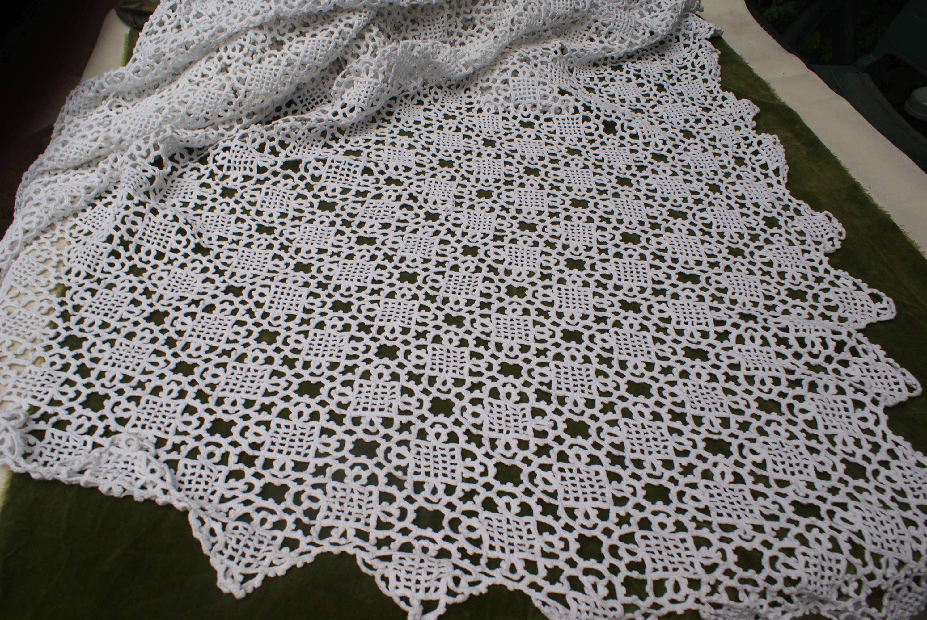 Old Dutch Lacy Pattern Hand Crocheted Bedspreasd, White Cotton - Etsy