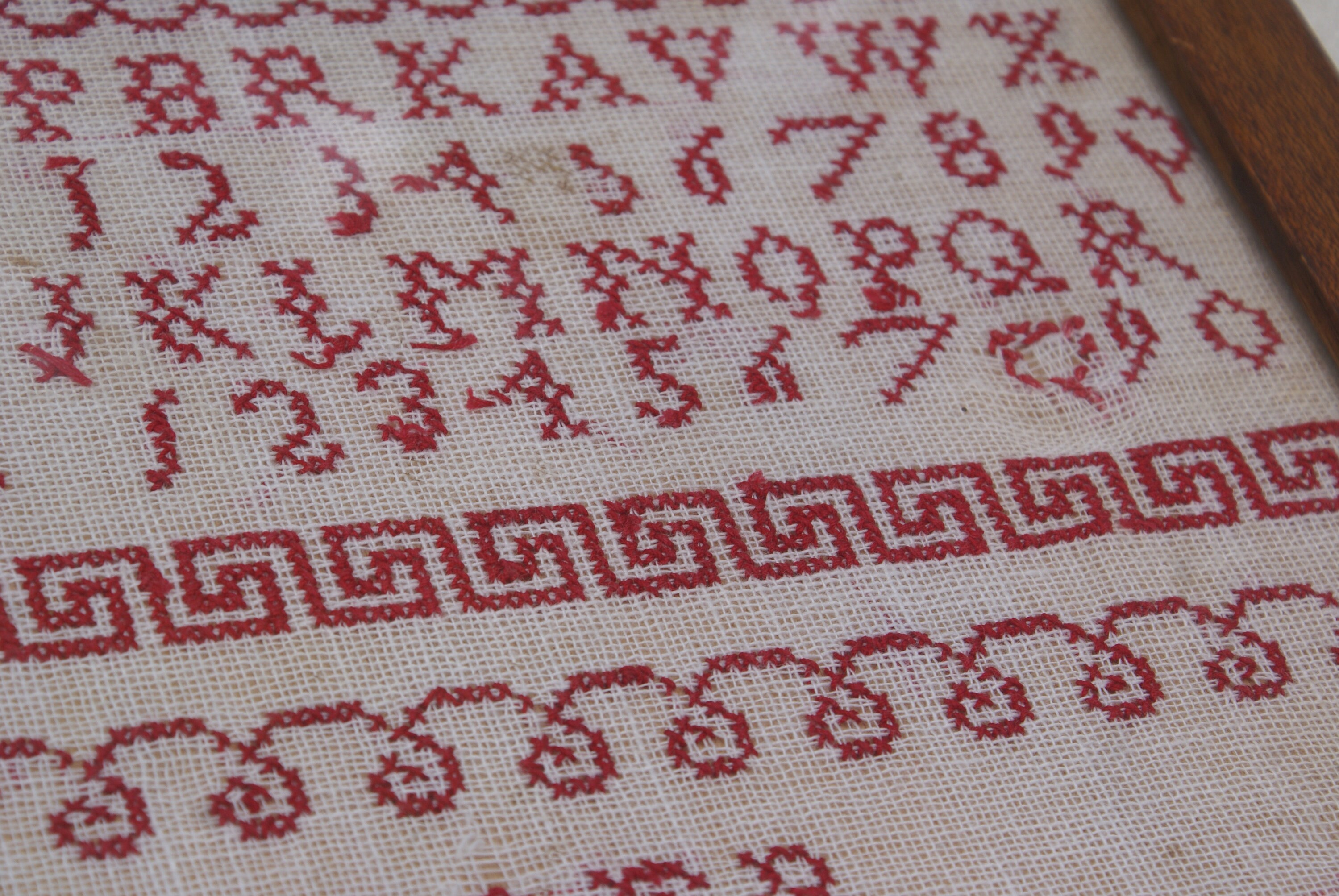 Antique Framed, Authentic Alphabet Sampler, Dutch, 1917, Redwork. - Etsy