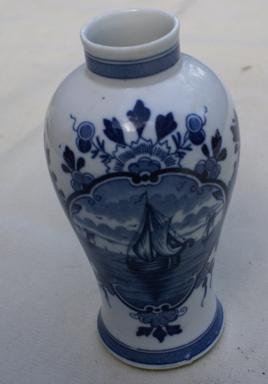 Vintage, MID Century Delft Blue Vase - Etsy