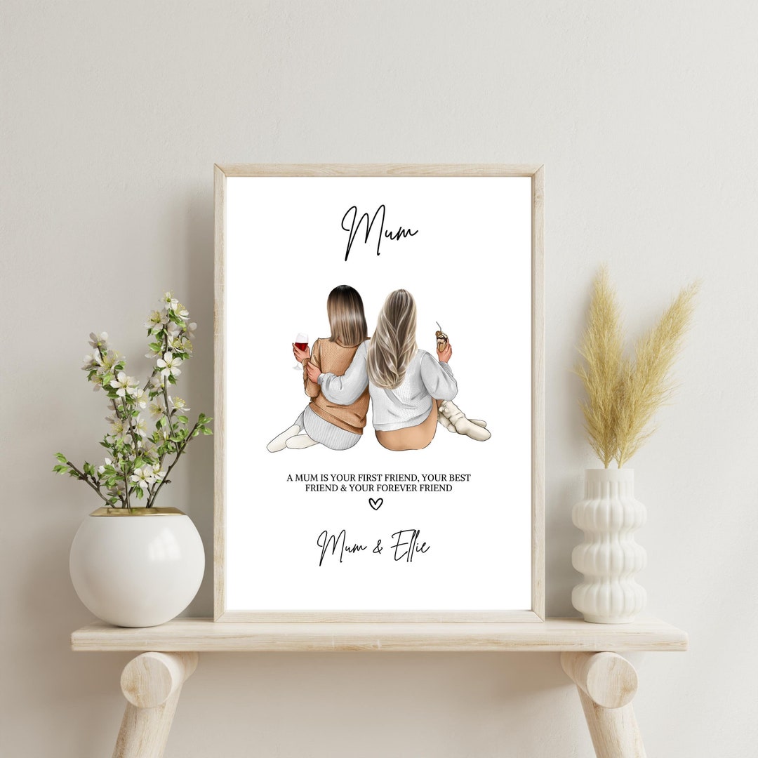 Mother and Daughter Print, Mum and Daughter Print, Mothers Day Gift ...