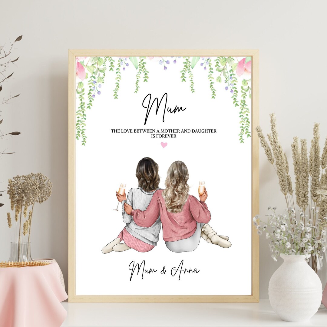 Mother and Daughter Print, Mum and Daughter Print, Mothers Day Gift ...