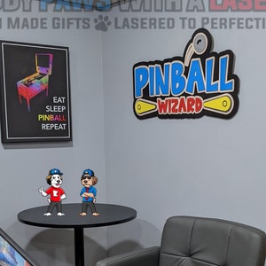 Pinball Wizard Laser Engraved 3D Wood Sign - 2 Styles - Arcade Game ...