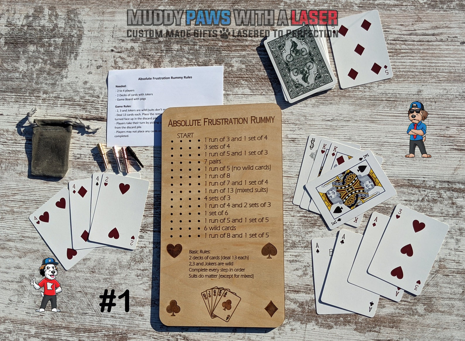 Absolute Frustration Rummy 2 to 4 Player Card Game Family - Etsy