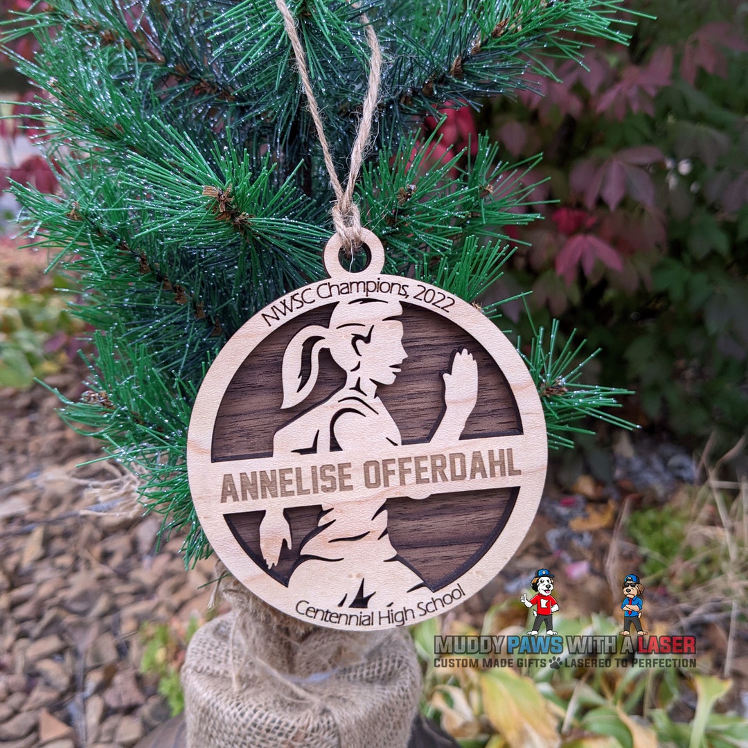 Personalized Wood Cross Country Athlete Christmas Tree Ornament ...