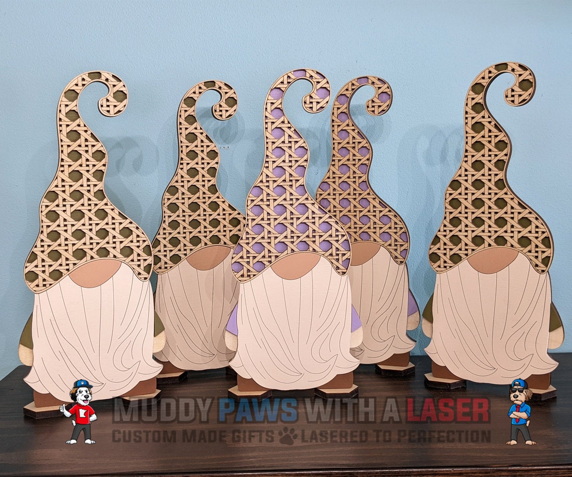 Free Standing 11 Inch Cane Weave Gnome Home Decor for ALL | Etsy