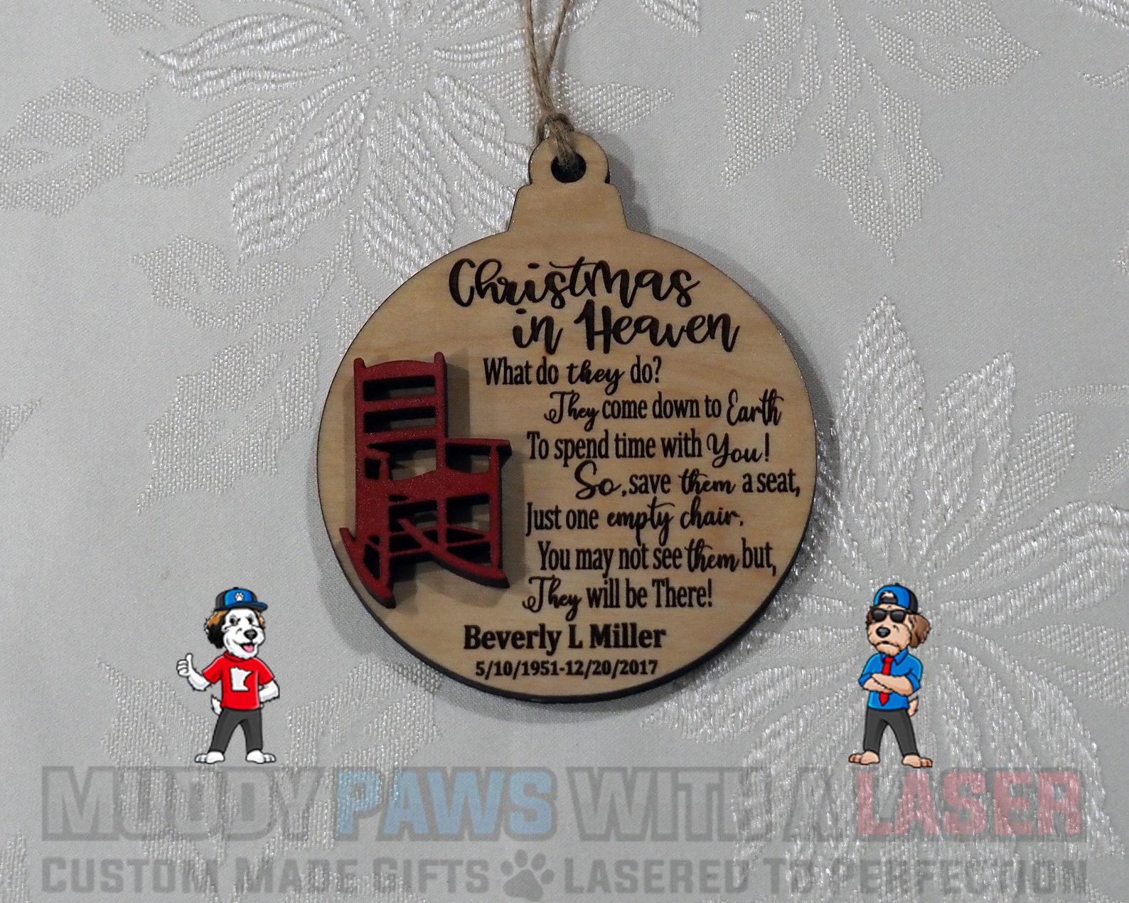 Personalized Memorial Wood Christmas Ornament Christmas in - Etsy