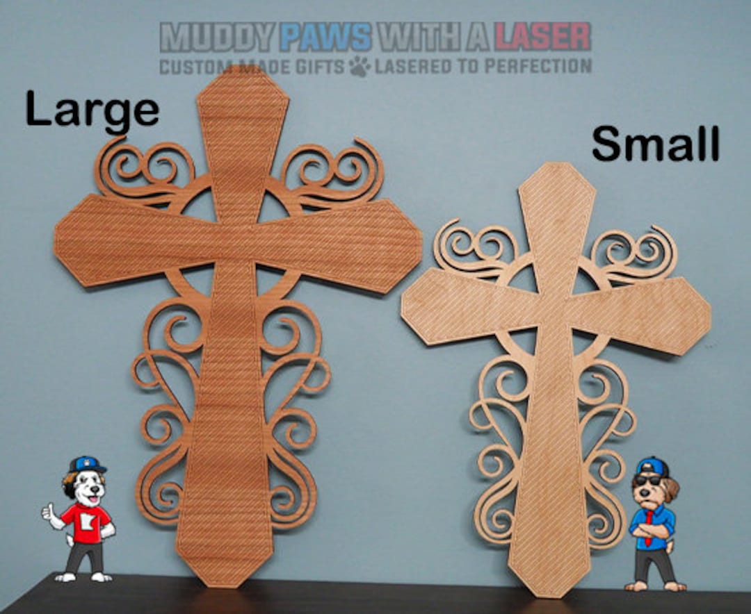 Large Split-name Cross - Laser Engraved Basic Cross - Cross Wall ...