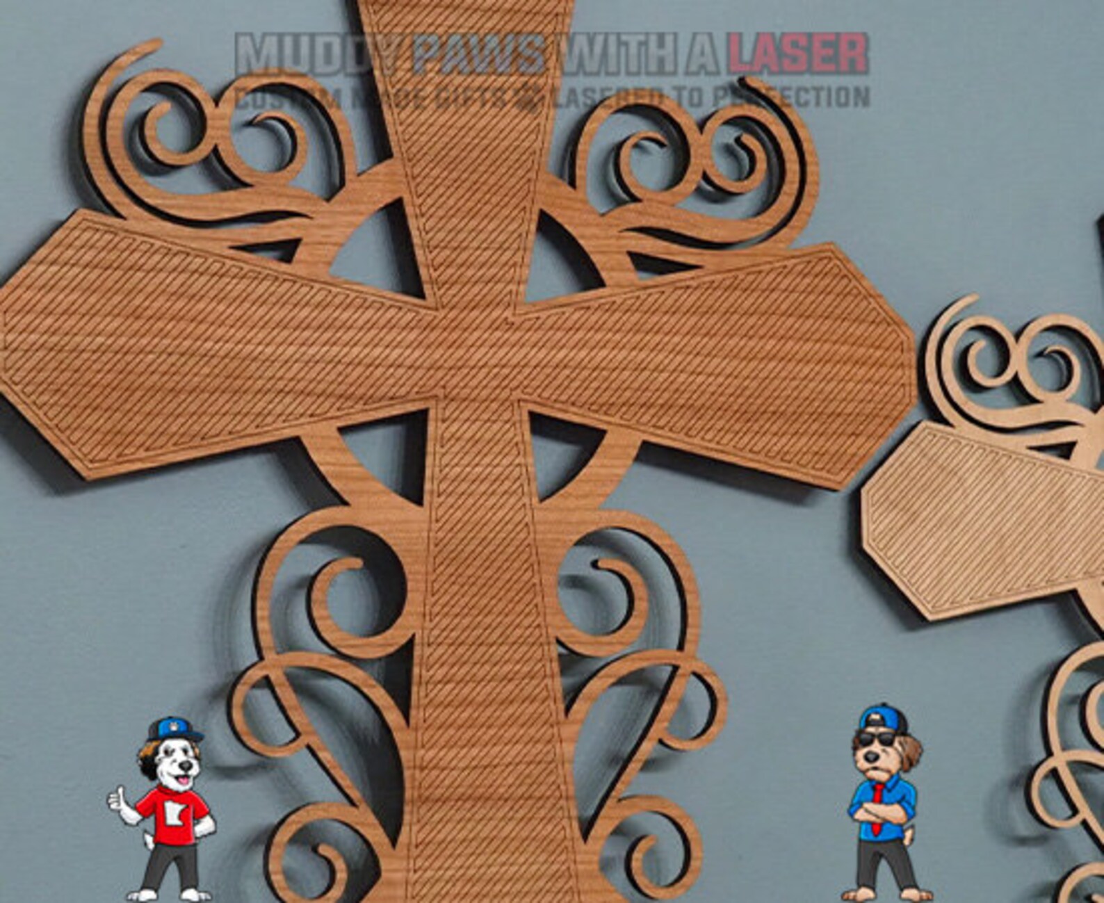 Large Split-name Cross - Laser Engraved Basic Cross - Cross Wall ...