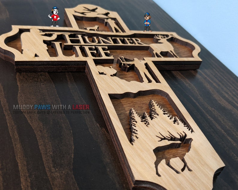3D Wooden Cross Hunter Life or Firefighter Memorial - Etsy