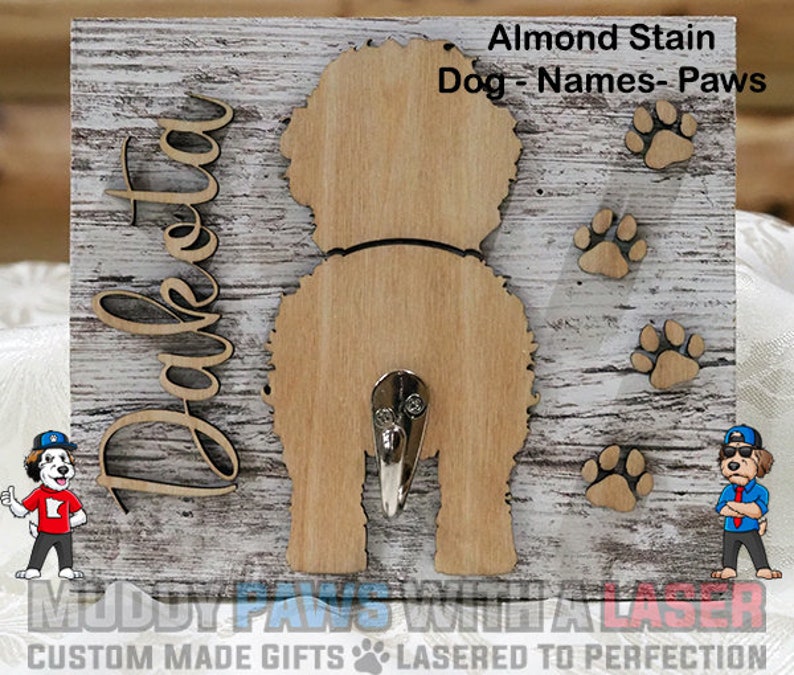 Hand-made Wood Dog Sign W/hook! Hang Your Keys, Leash, Harness or Hats ...