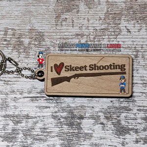 Love Trapshooting Skeet Clay Shooting Keychain - Target Clay Pigeon ...