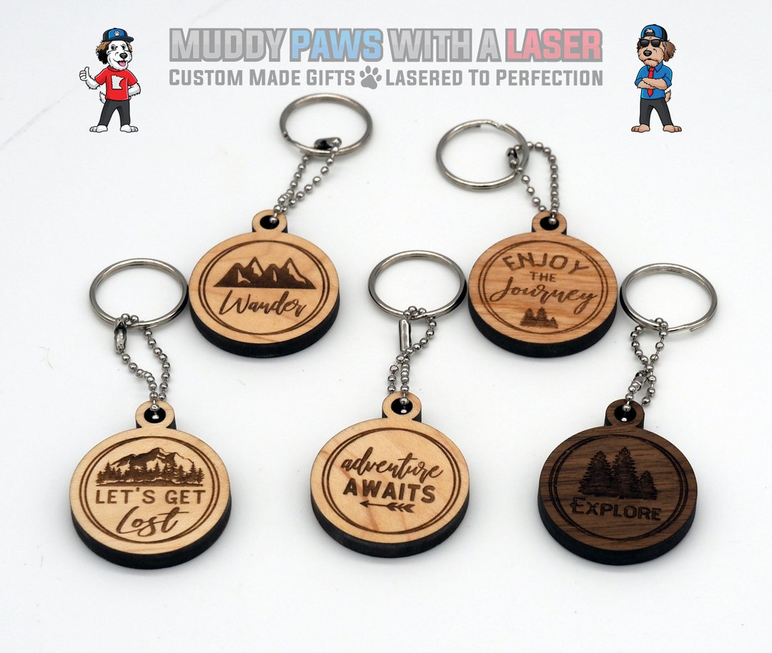 Mini Round Wood Keychain for the Adventurist in Your Life! Perfect for ...