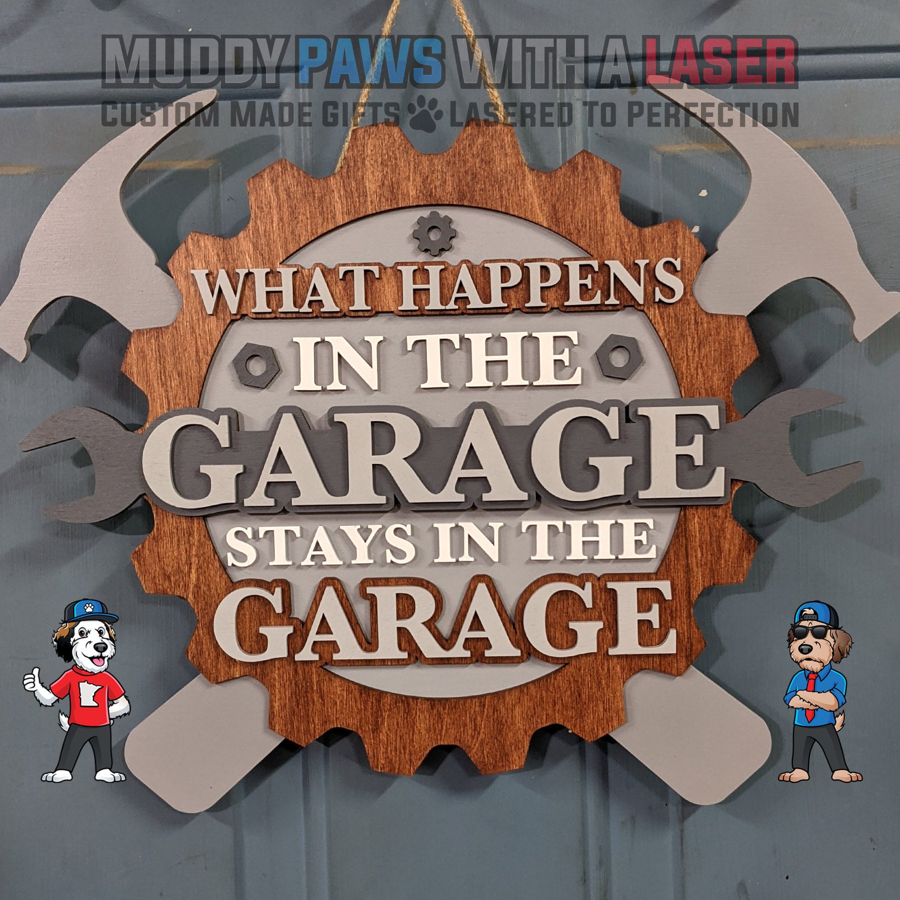 What Happens in the Garage Stays in the Garage Door Hanger - Etsy