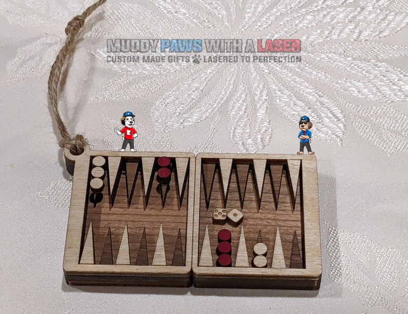 Miniature Wood Backgammon Christmas Ornament 3D Ornament - Etsy
