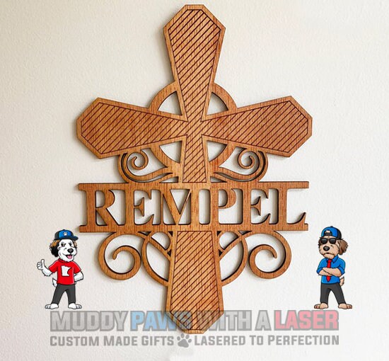 Large Split-name Cross - Laser Engraved Basic Cross - Cross Wall ...