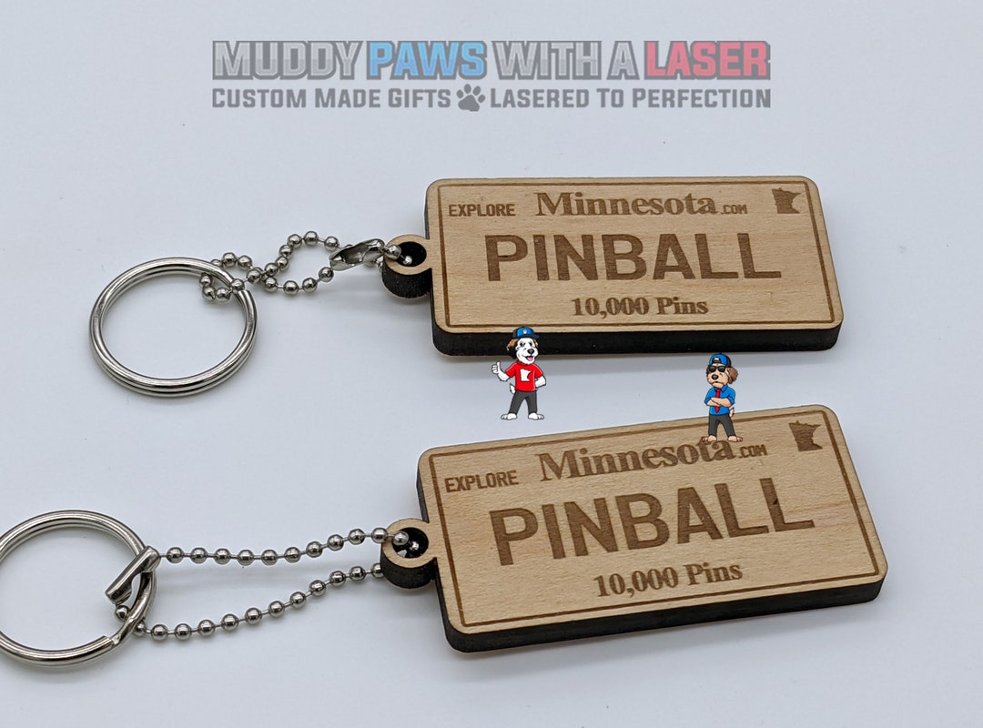 PINBALL Minnesota License Plate Maple Key Chains! 10,000 Pins - Retro ...