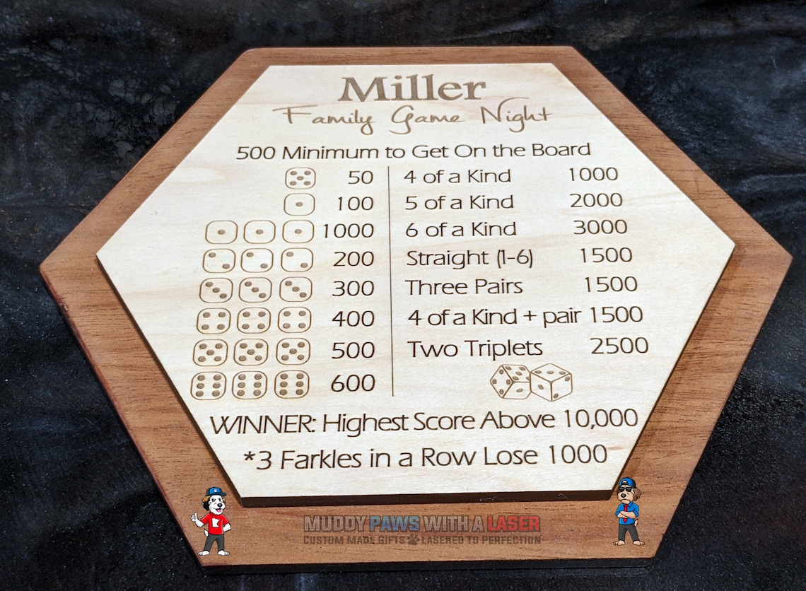 FARKLE Wood Dice Tray Custom Handmade Personalize It Dice - Etsy