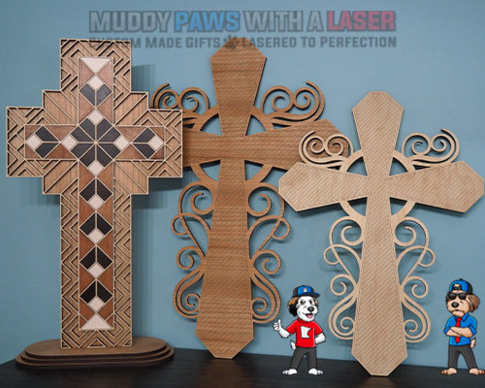 Large Split-Name Cross Laser engraved Basic Cross Cross | Etsy