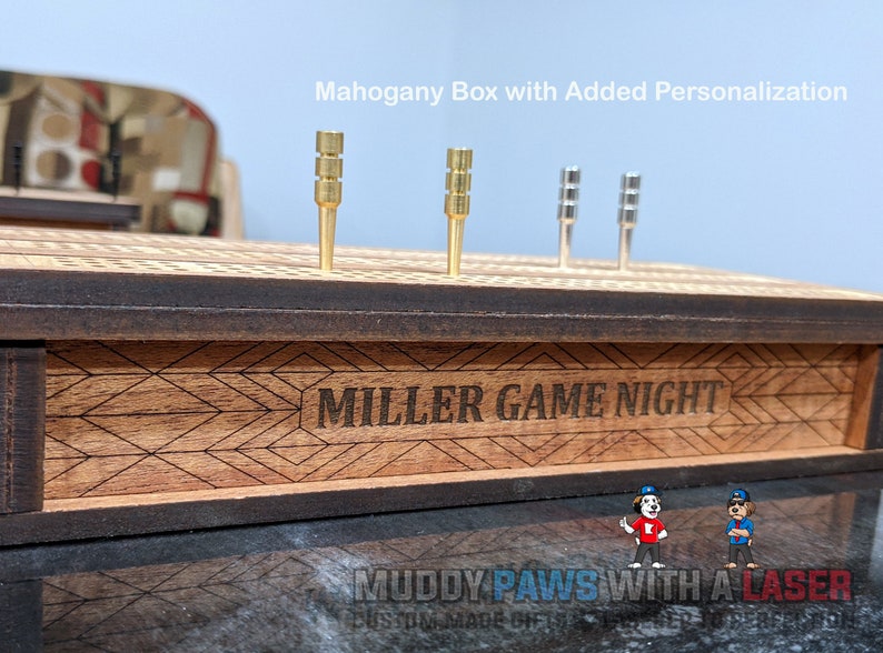 Cribbage Board With Storage Cards & Pegs Included Custom - Etsy