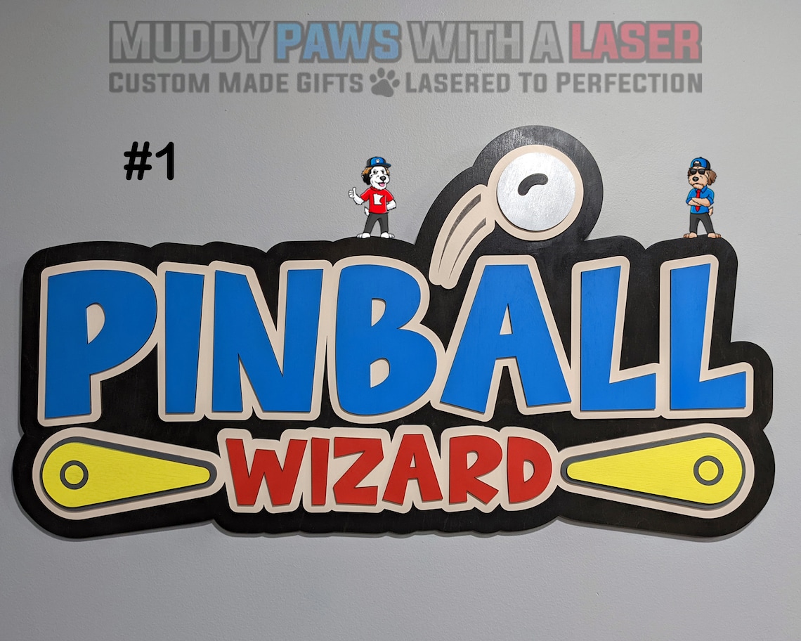 Pinball Wizard Laser Engraved 3D Wood Sign - 2 Styles - Arcade Game ...