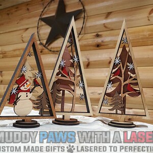 Cardinal & Snowman Holiday Tree Set! Gnome Too! Compliments Our Winter ...