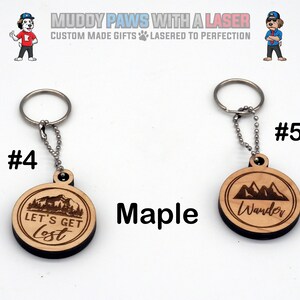 Mini Round Wood Keychain for the Adventurist in Your Life! Perfect for ...