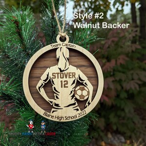 Personalized Wood Soccer Player Christmas Tree Ornament - Junior High ...