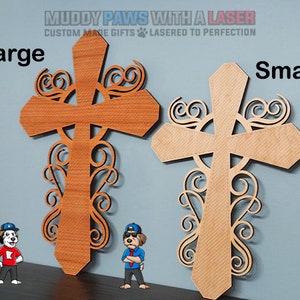 Large Split-name Cross - Laser Engraved Basic Cross - Cross Wall ...