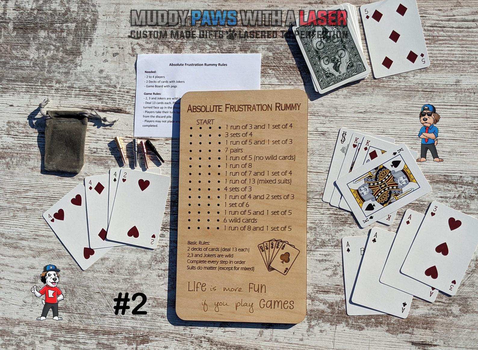 Absolute Frustration Rummy 2 to 4 Player Card Game Family - Etsy