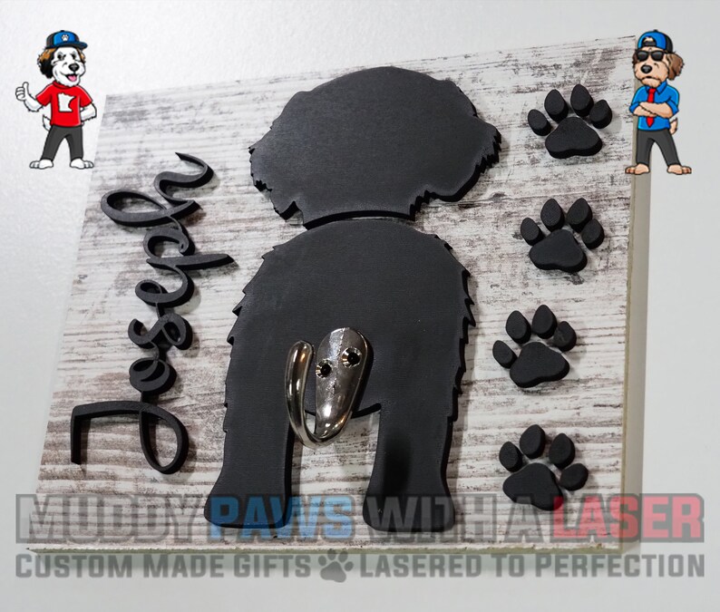 Hand-made Wood Dog Sign W/hook Hang Your Keys Leash Harness | Etsy