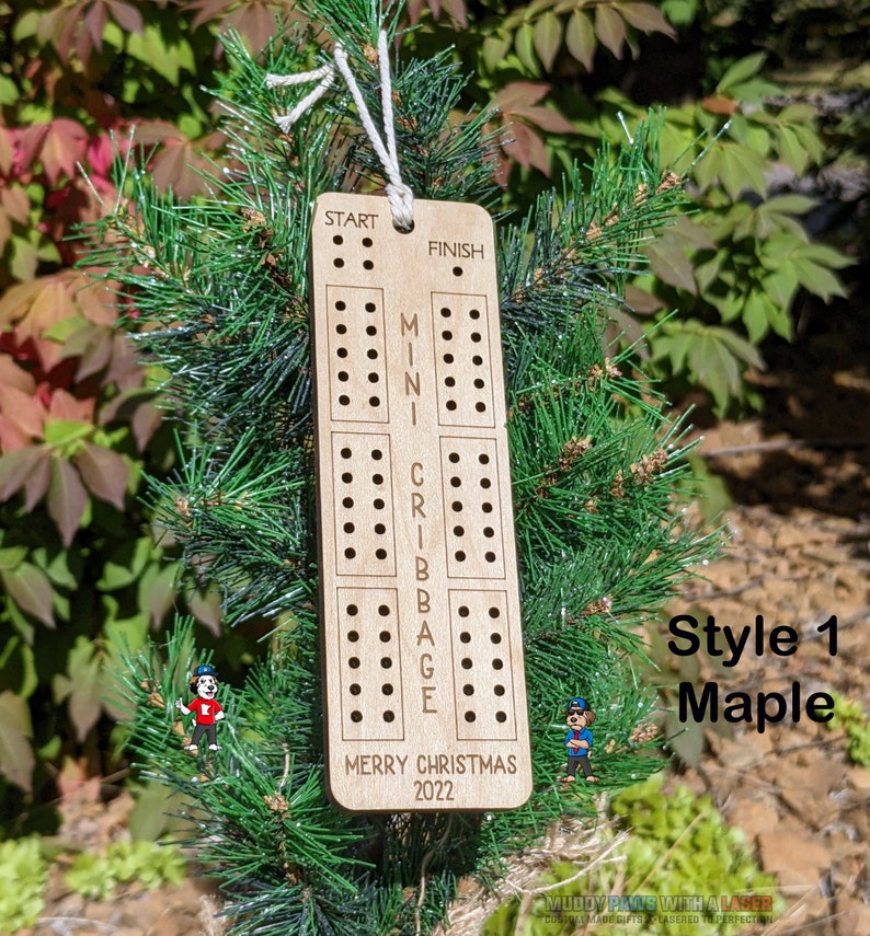 Personalized Mini Wood Cribbage Board With Pegs & Pouch - Etsy