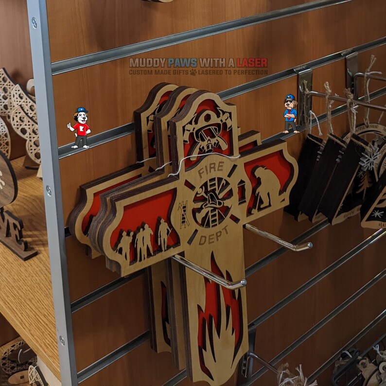 3D Wooden Cross Hunter Life or Firefighter Memorial - Etsy