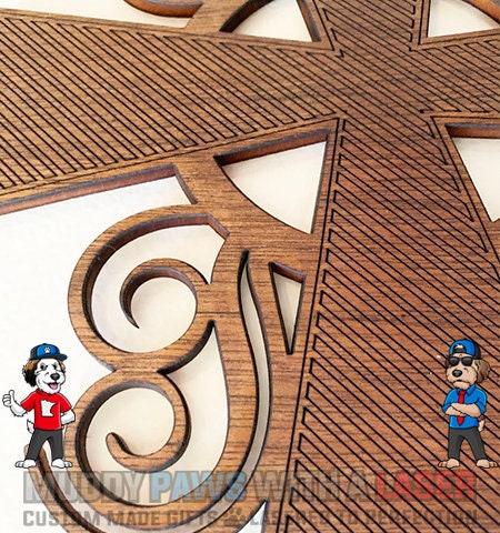 Large Split-name Cross - Laser Engraved Basic Cross - Cross Wall ...