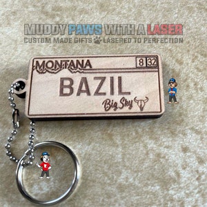 Personalized Montana License Plate Maple Key Chains! Big Sky State - MT ...