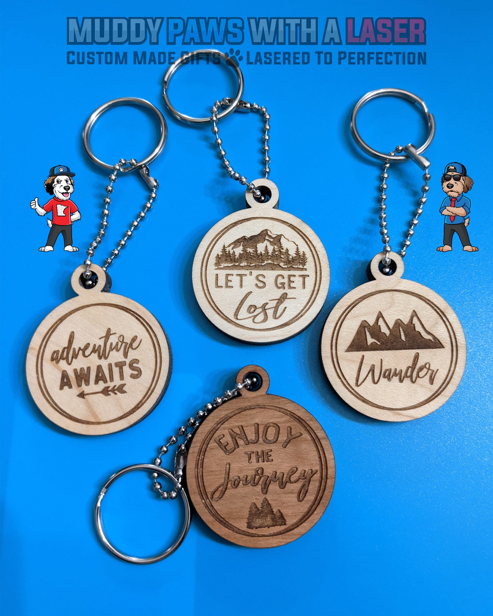 Mini Round Wood Keychain for the Adventurist in Your Life! Perfect for ...