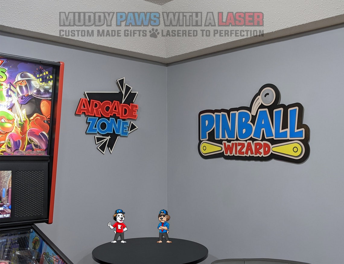 Arcade Zone Laser Engraved Handmade 3D Sign Pinball Game - Etsy