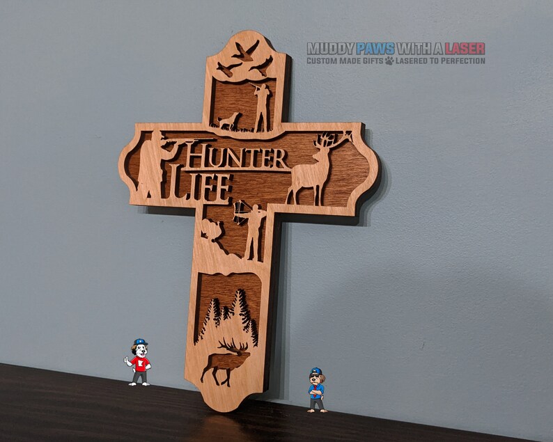 3D Wooden Cross Hunter Life or Firefighter Memorial - Etsy