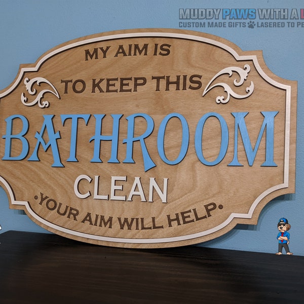 Keep Clean Bathroom Signs - Etsy