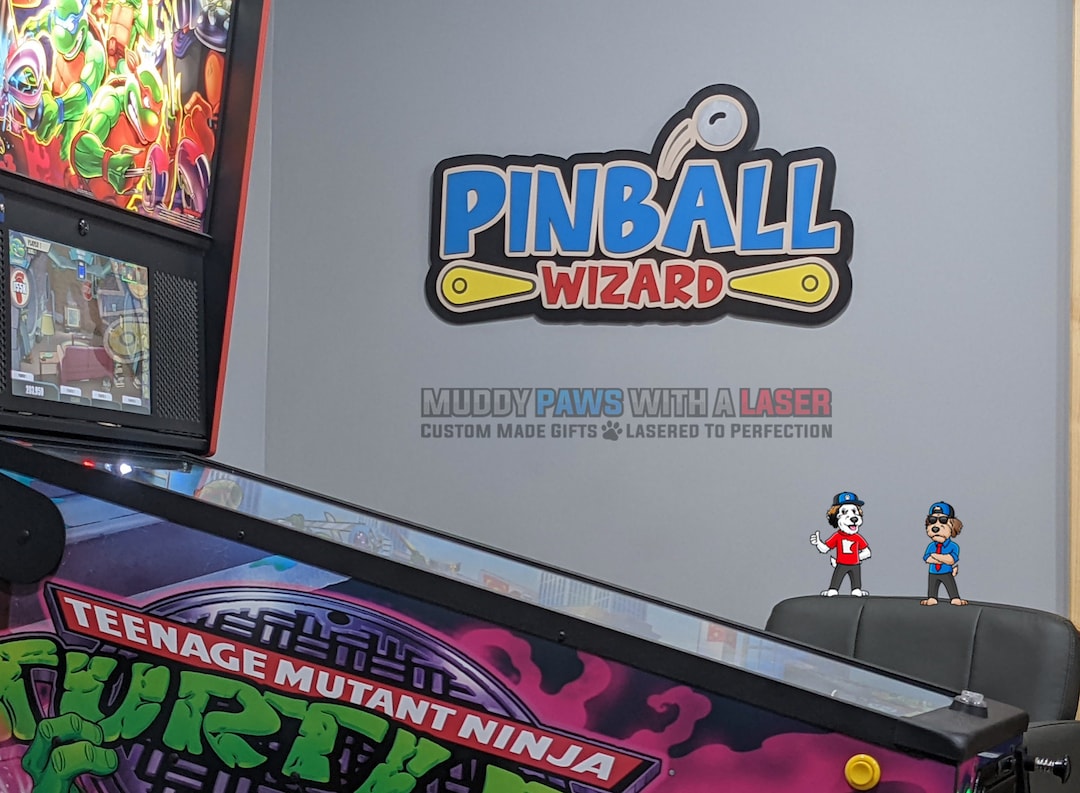 Pinball Wizard Laser Engraved 3D Wood Sign - 2 Styles - Arcade Game ...