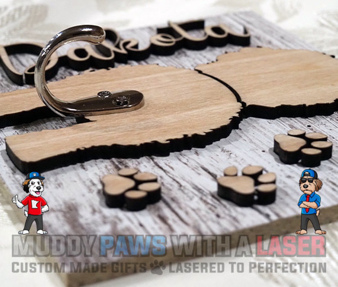 Hand-made Wood Dog Sign W/hook Hang Your Keys Leash Harness | Etsy