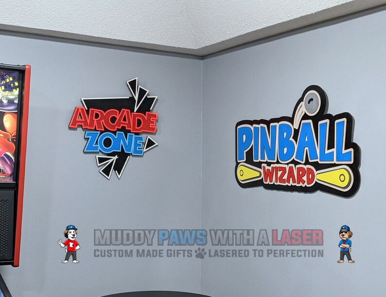 Arcade Zone Laser Engraved Handmade 3D Sign Pinball Game - Etsy