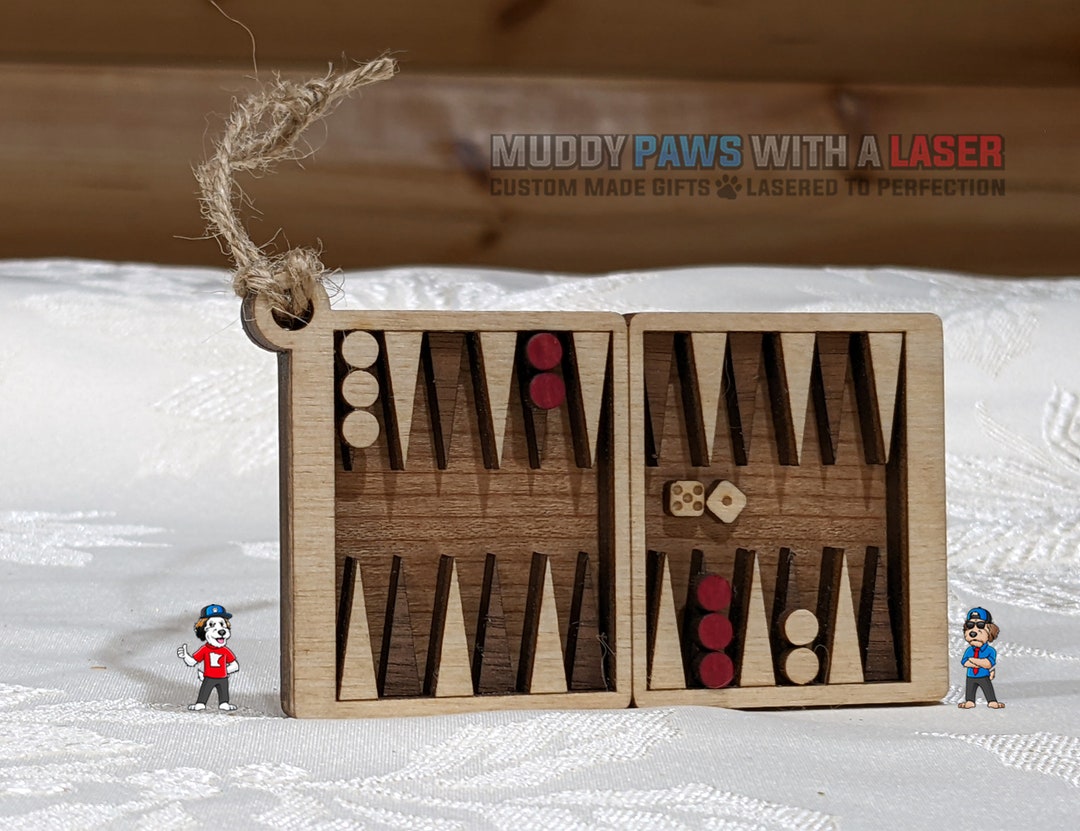 Miniature Wood Backgammon Christmas Ornament! Mini 3D Ornament ...